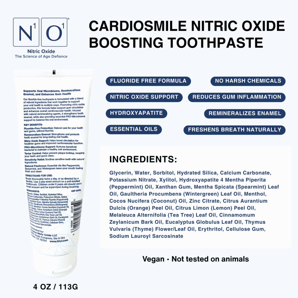 CardioSmile Nitric Oxide Toothpaste - N1o1 Nitric Oxide - Boost Your Health